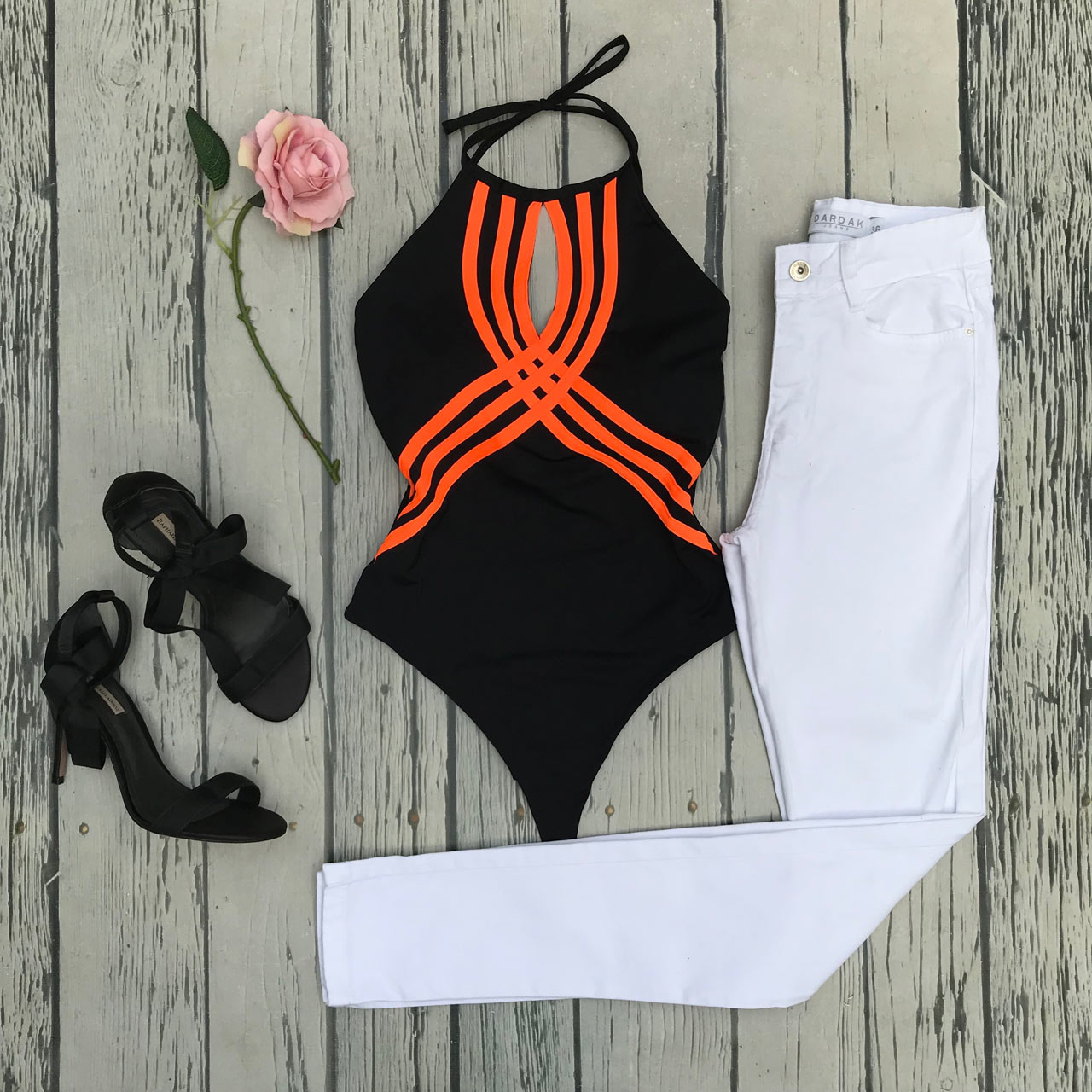 BODY DETALHE NEON LARANJA - Dondoca Moda Feminina Dondoca Moda Feminina