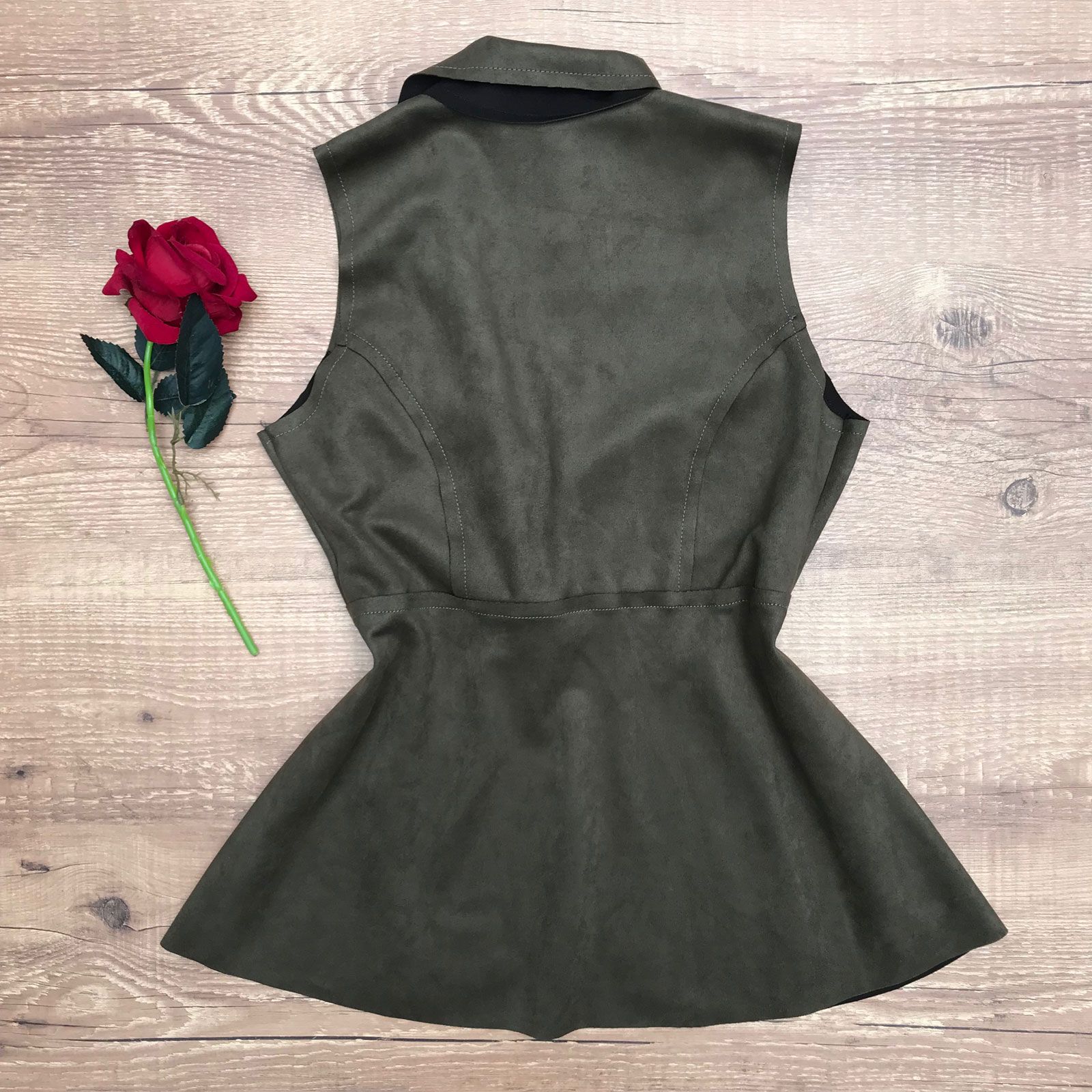 COLETE SUEDE VERDE MILITAR - Dondoca Moda Feminina Dondoca Moda Feminina