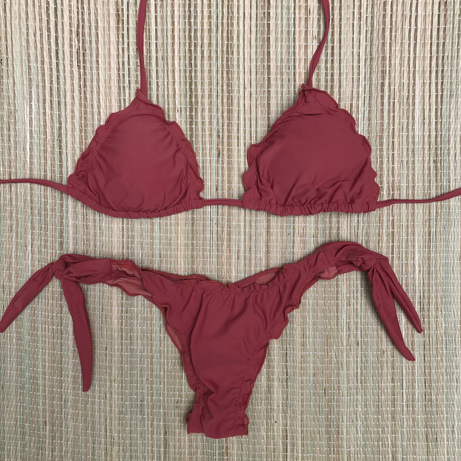 BiquÍni Ripple Liso Carmim Dondoca Moda Feminina Dondoca Moda Feminina