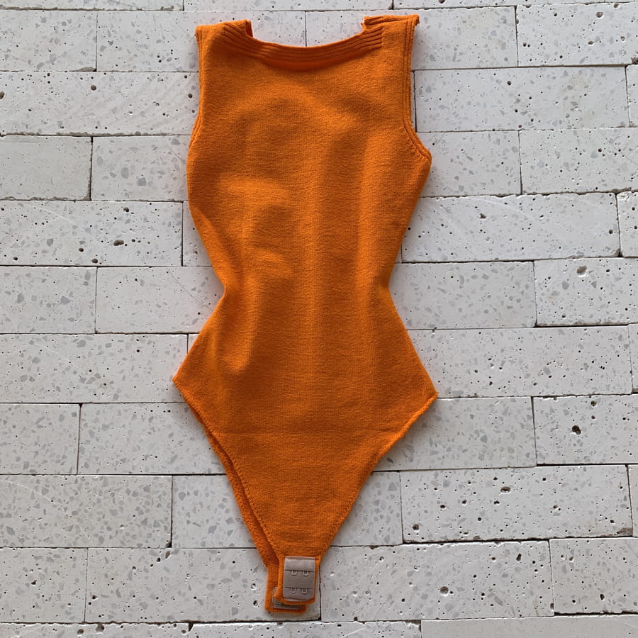 Body Modal Bolha Detalhada Laranja Dondoca Moda Feminina